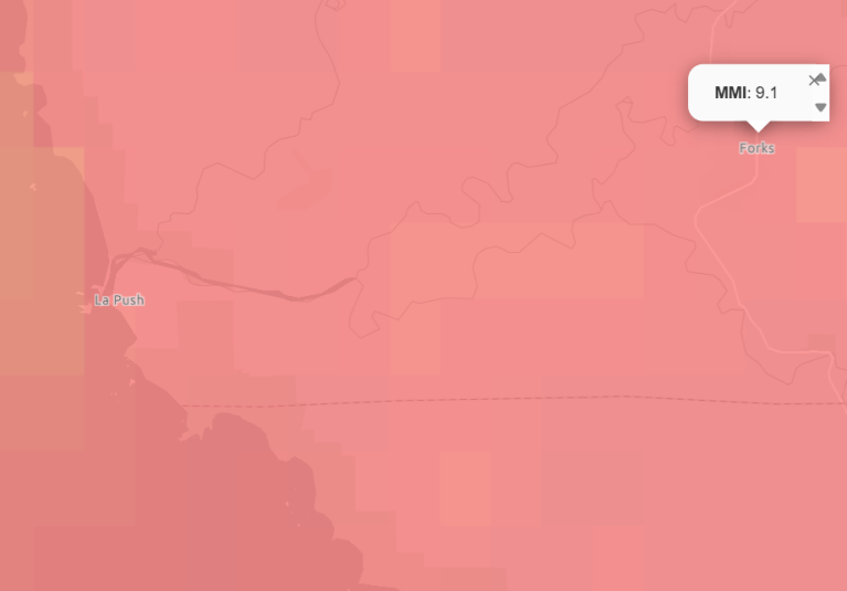 Estimated Impacts: Shaking Intensity – Surviving Cascadia