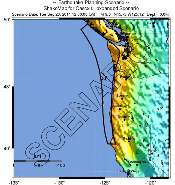 Estimated Impacts: Shaking Intensity – Surviving Cascadia